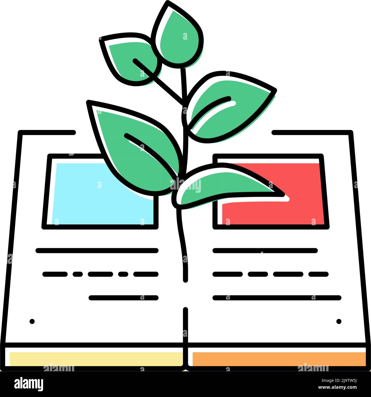 reading book for growing knowledge color icon vector illustration Stock ...