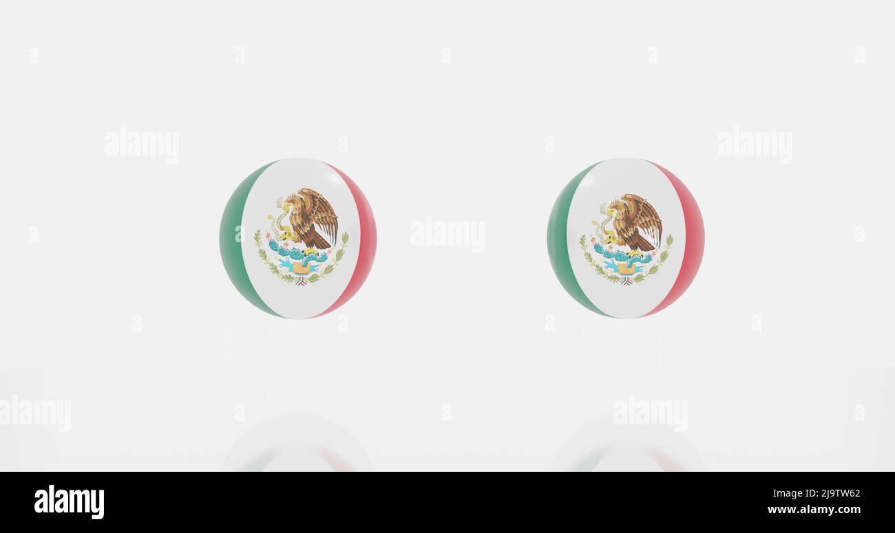 3d render of globe in Mexico countries flag for icon or symbol Stock ...