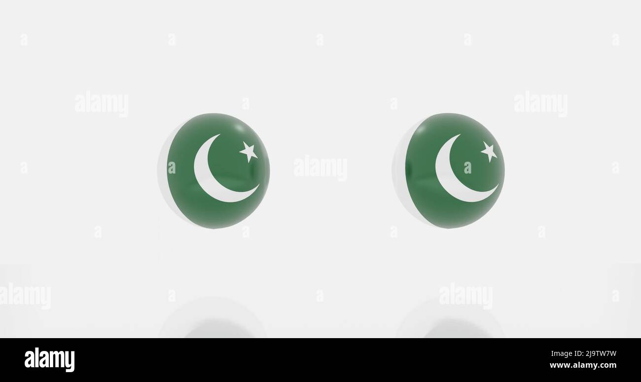 3d render of globe in Pakistan flag for icon or symbol Stock Photo - Alamy