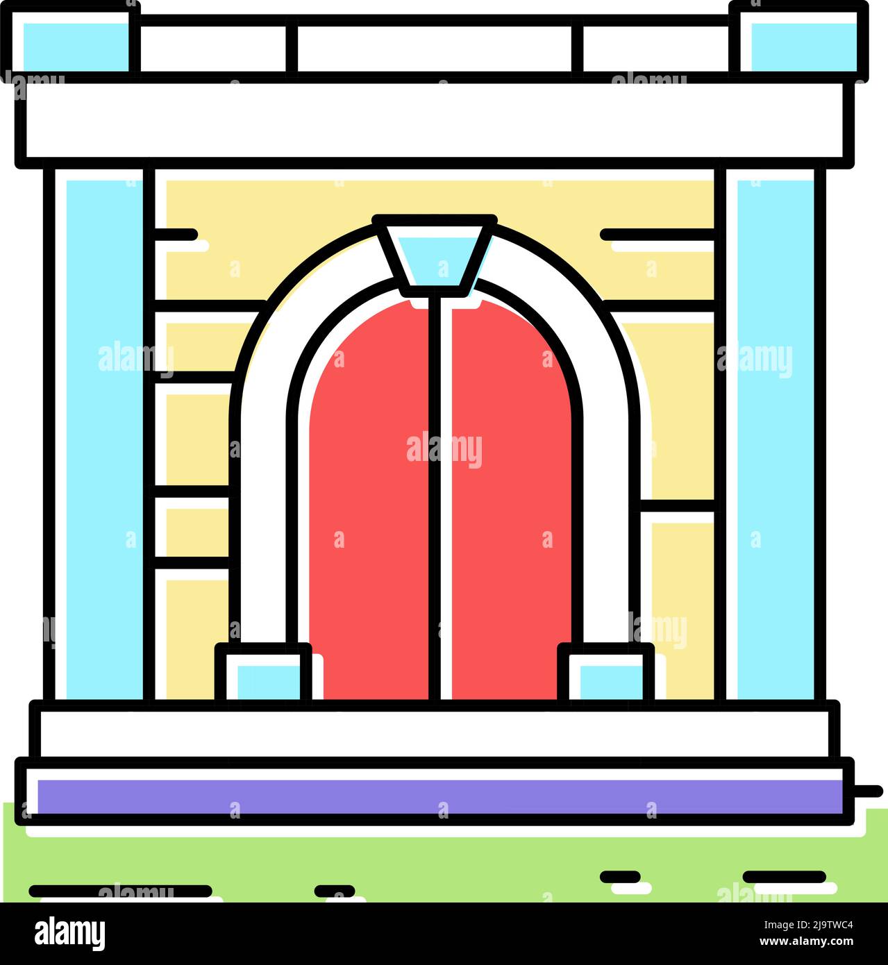 ancient gate color icon vector illustration Stock Vector Image & Art ...