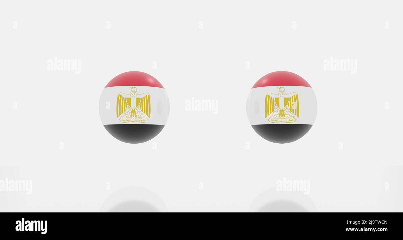 3d render of globe in Egypt flag for icon or symbol Stock Photo - Alamy