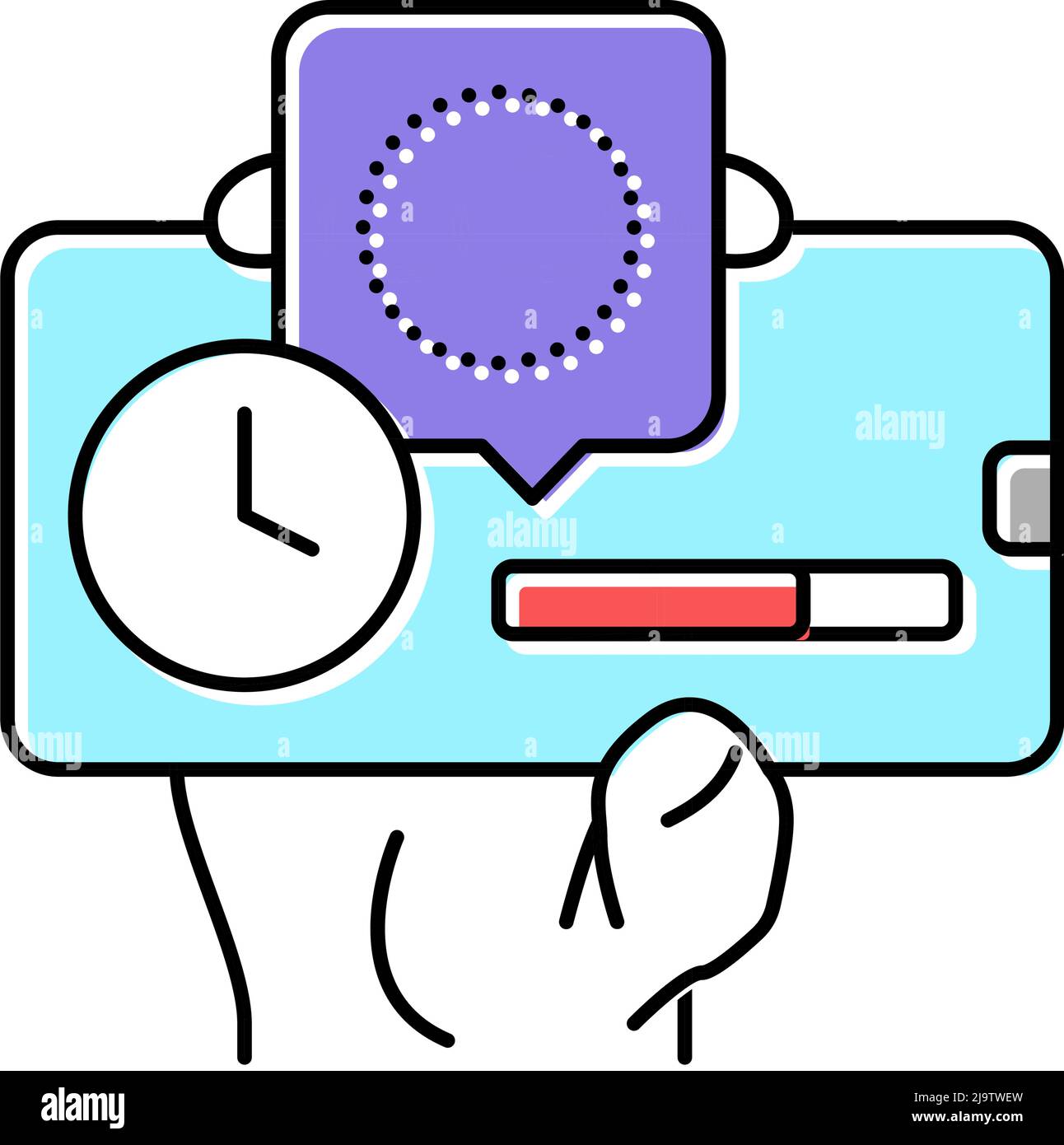 downloading process ephemeral color icon vector illustration Stock ...