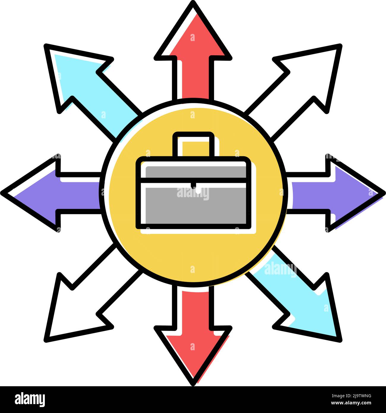 business lines color icon vector illustration Stock Vector Image & Art ...