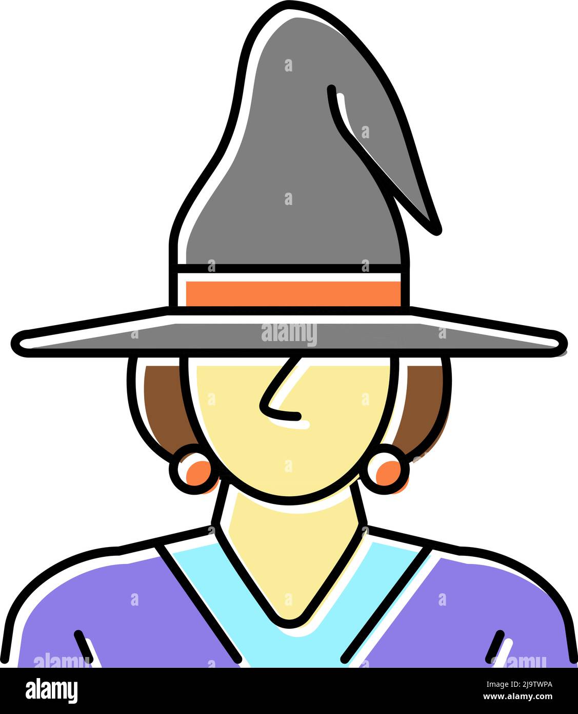 witch halloween color icon vector illustration Stock Vector Image & Art ...