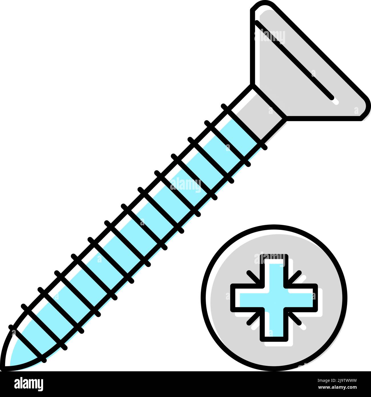 wood screw color icon vector illustration Stock Vector Image & Art - Alamy