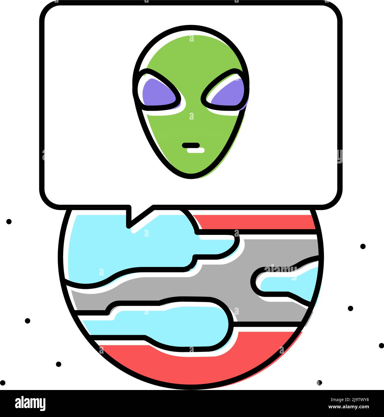 alien planet color icon vector illustration Stock Vector Image & Art ...
