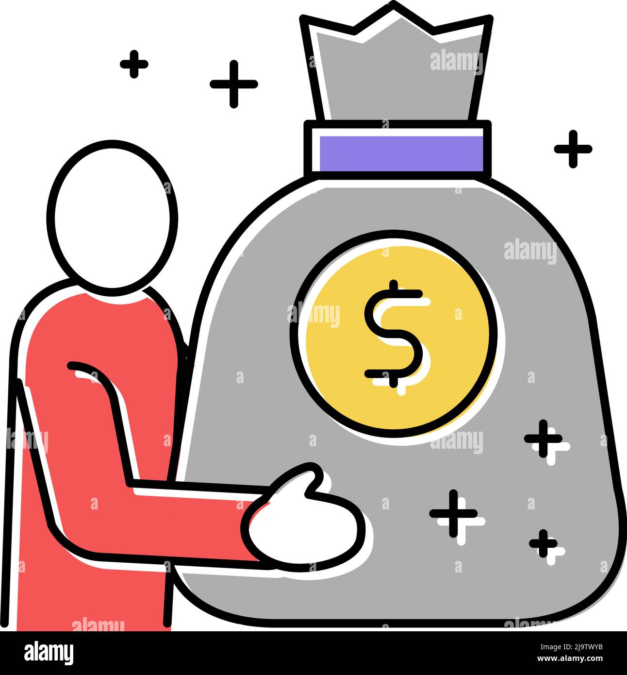 businessman wealth color icon vector illustration Stock Vector Image ...