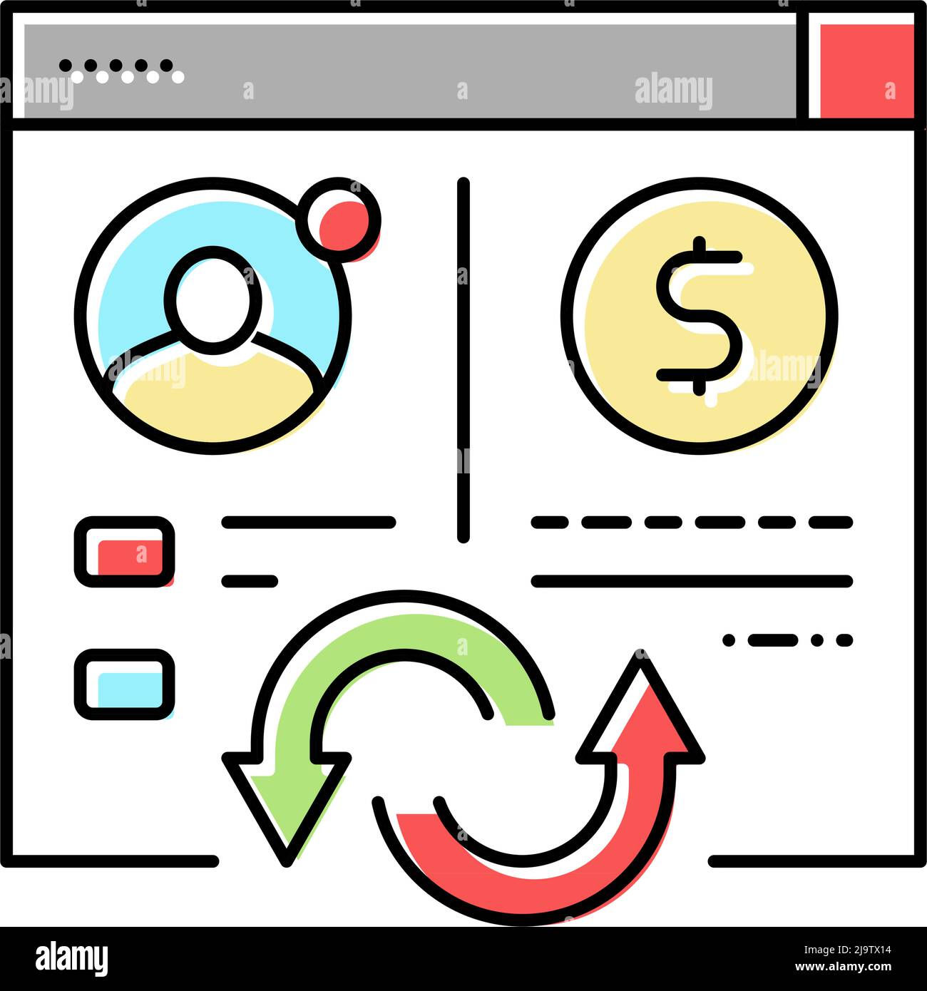 money transaction color icon vector illustration Stock Vector Image ...