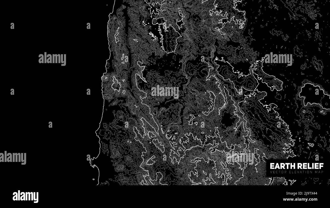 Vector abstract earth relief map. Generated conceptual elevation map ...