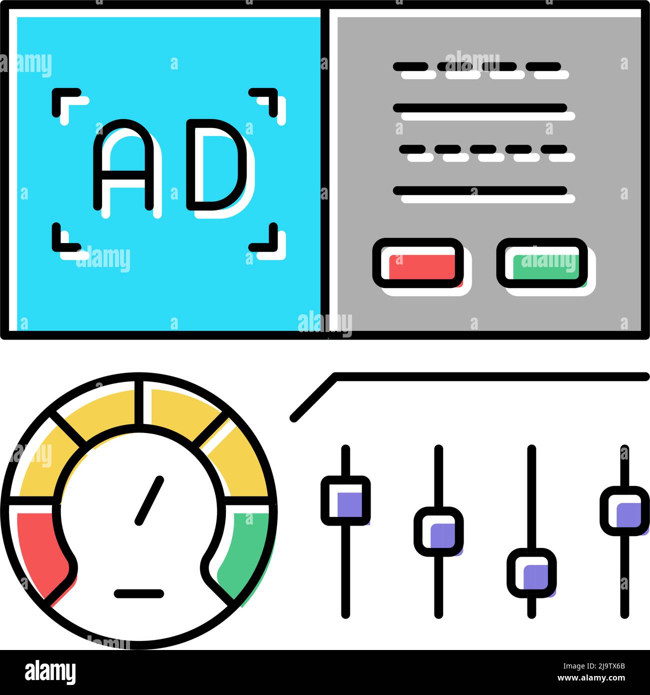 optimization of advertising color icon vector illustration Stock Vector ...