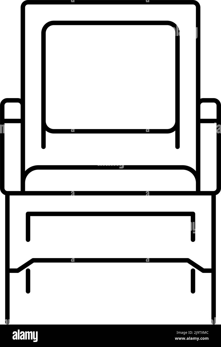 rattan patio chair line icon vector illustration Stock Vector Image ...