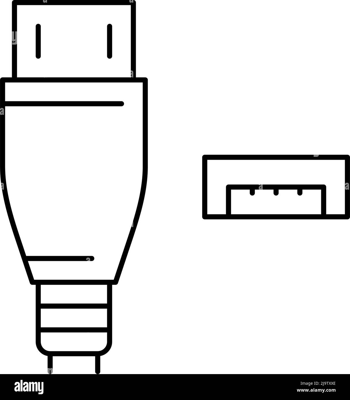 usb micro a line icon vector illustration Stock Vector Image & Art - Alamy