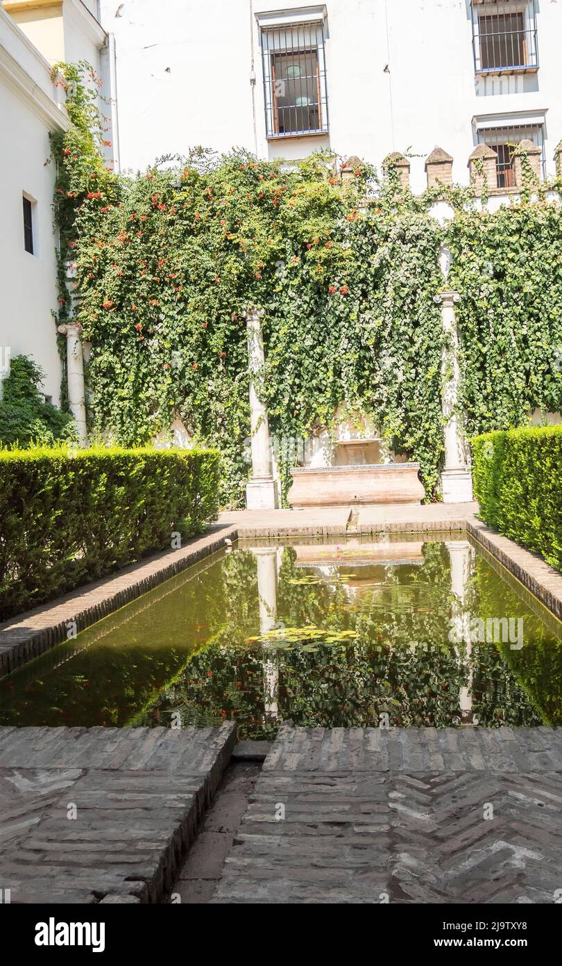 Royal Alcázar of Seville, a walled palatial complex built in different ...