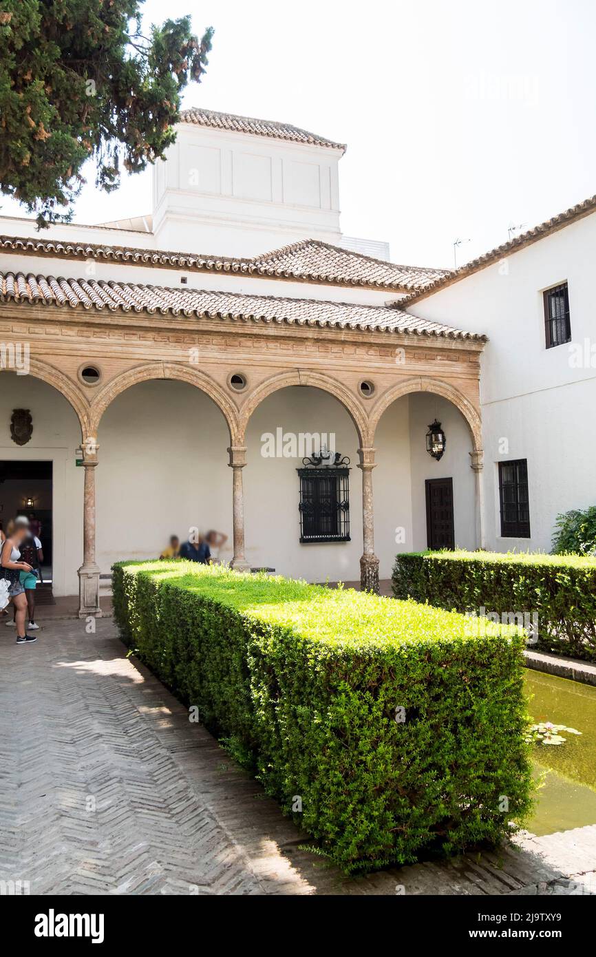 Royal Alcázar of Seville, a walled palatial complex built in different ...