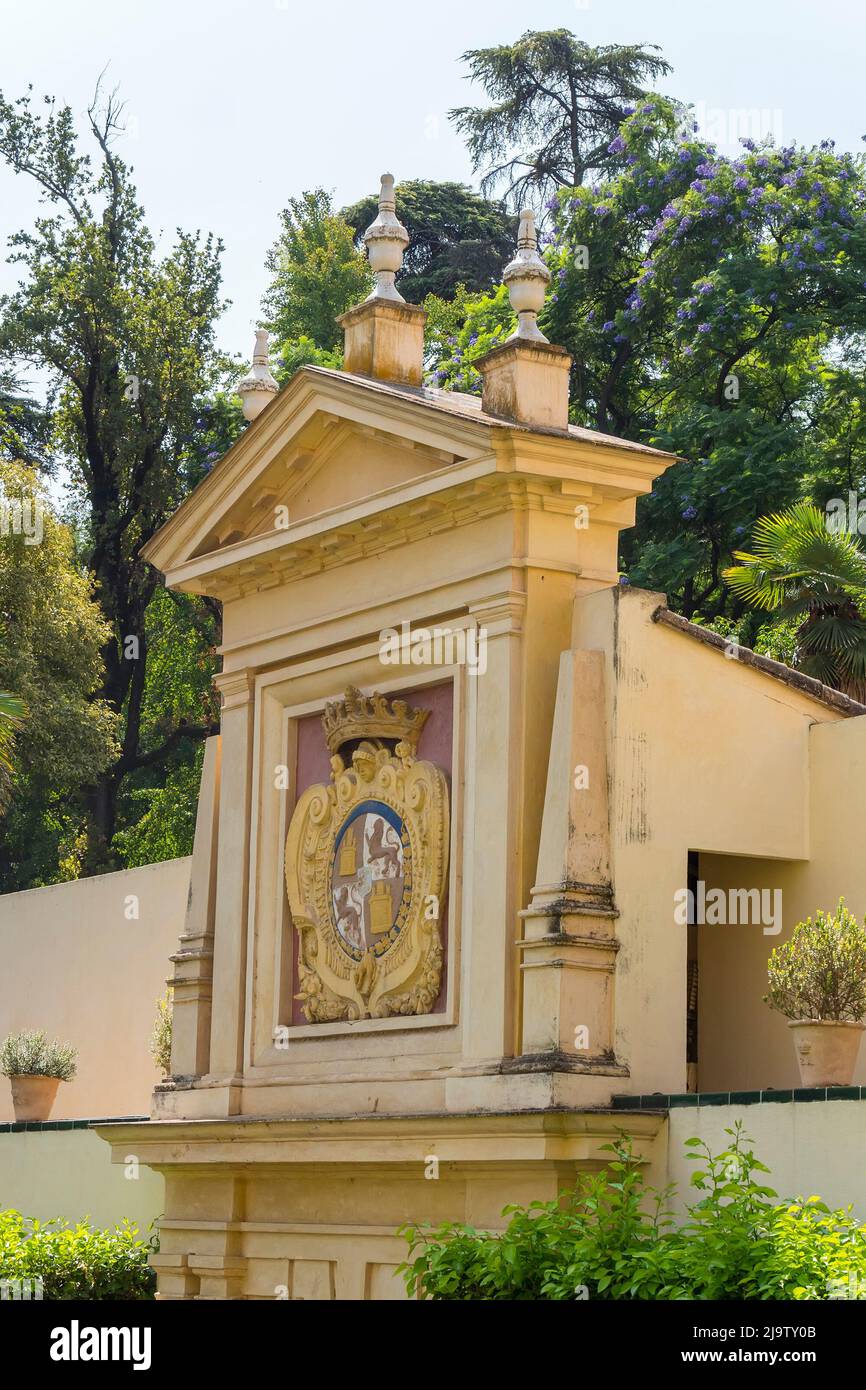 Royal Alcázar of Seville, a walled palatial complex built in different ...