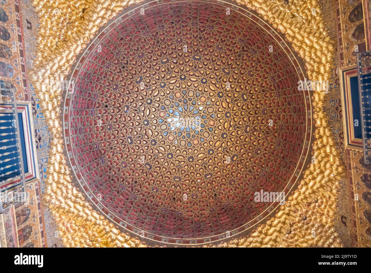 Royal Alcázar of Seville, a walled palatial complex built in different ...