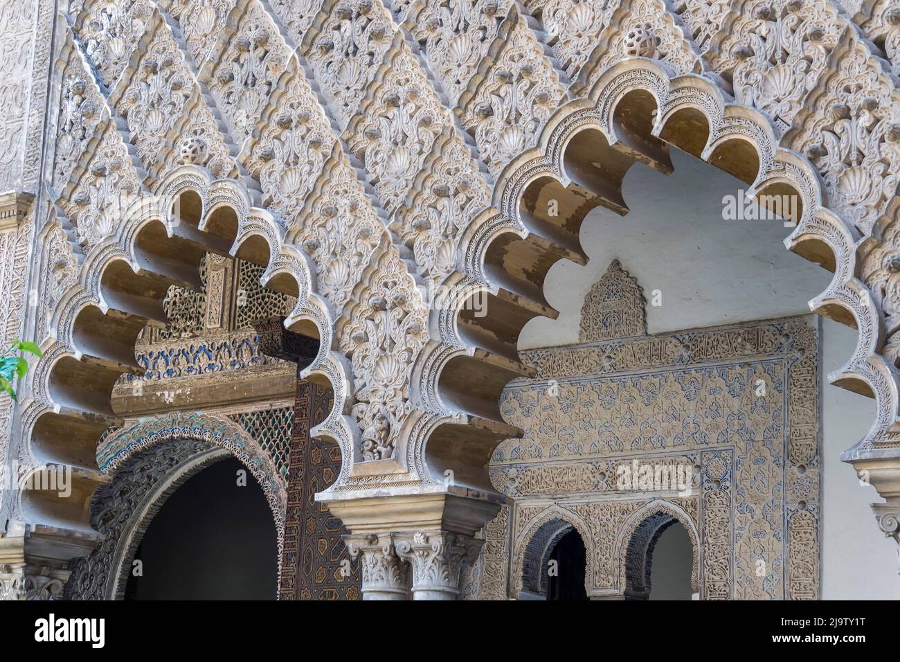Royal Alcázar of Seville, a walled palatial complex built in different ...