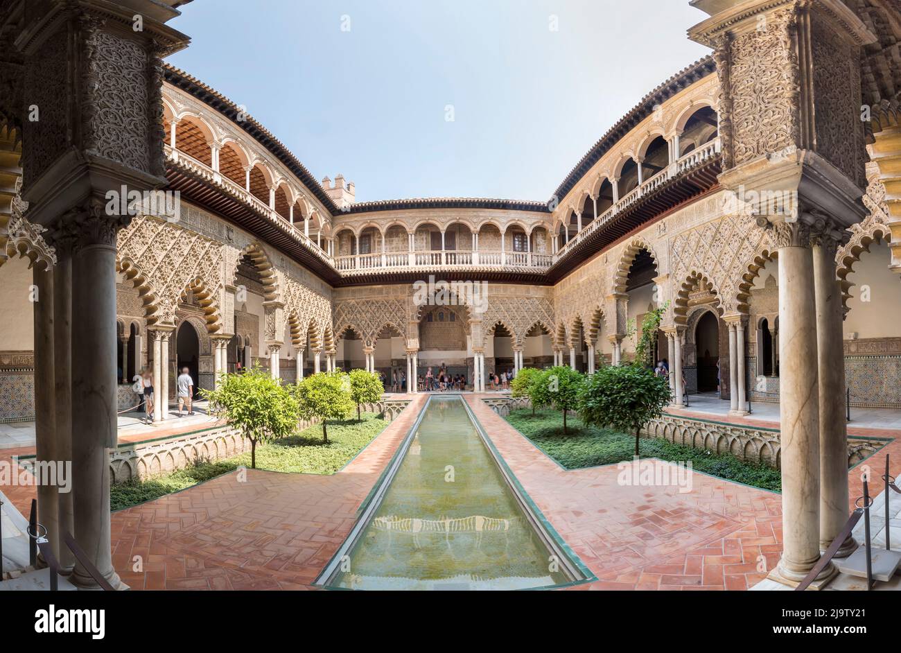 Royal Alcázar of Seville, a walled palatial complex built in different ...