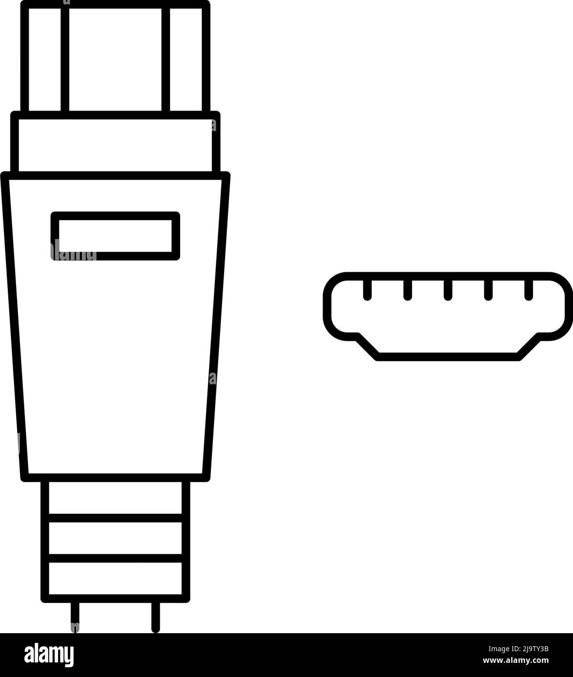 usb mini a line icon vector illustration Stock Vector Image & Art - Alamy