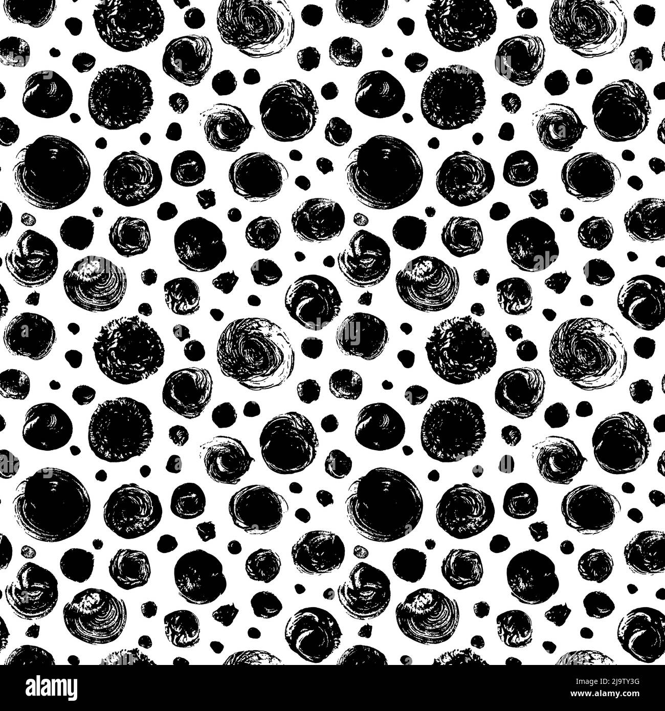Hand drawn black circles vector seamless pattern Stock Vector Image ...