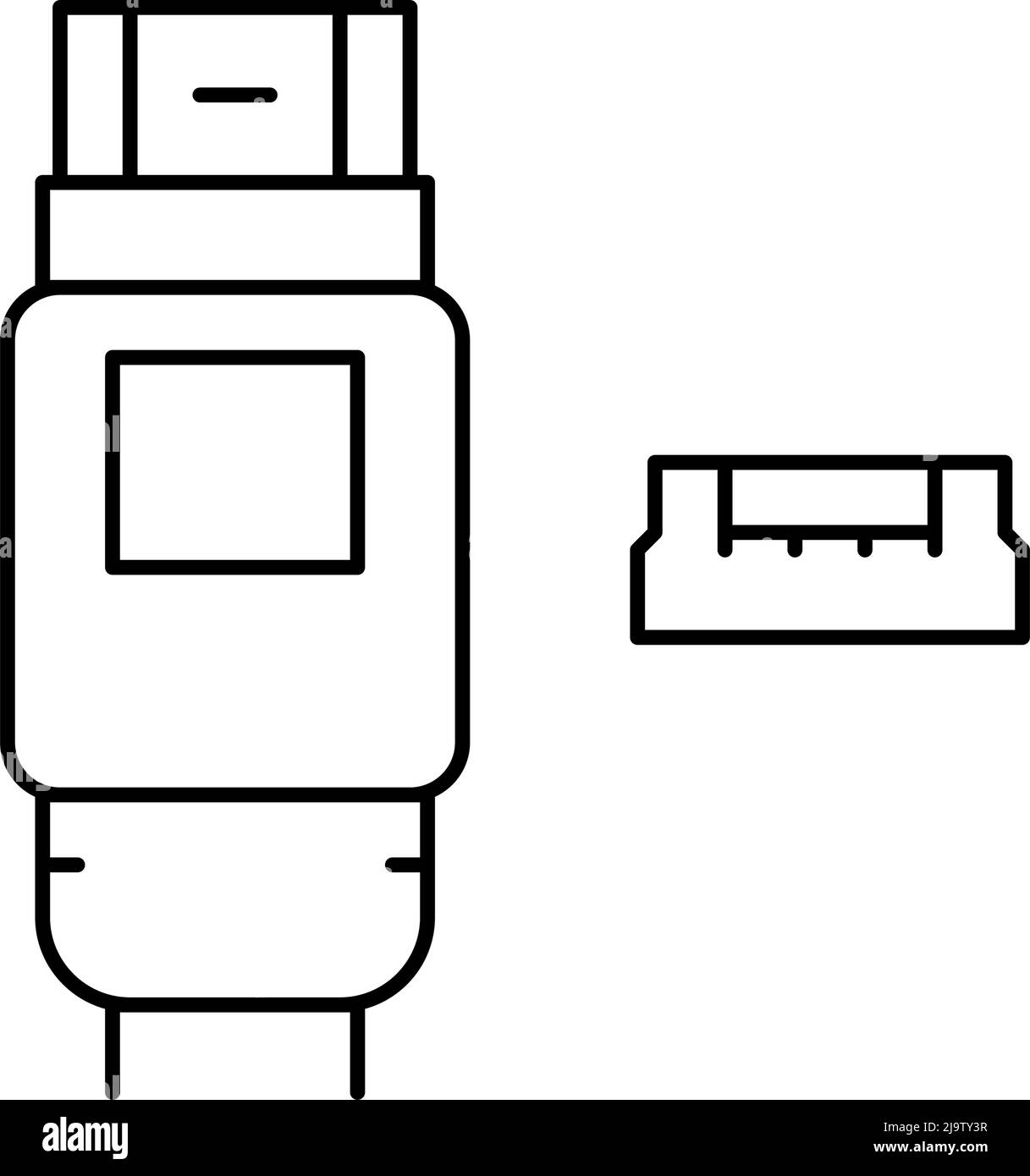 usb mini b line icon vector illustration Stock Vector Image & Art - Alamy