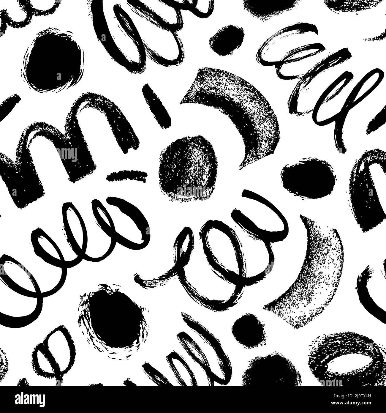 Hand drawn curved lines doodle seamless pattern Stock Vector Image ...