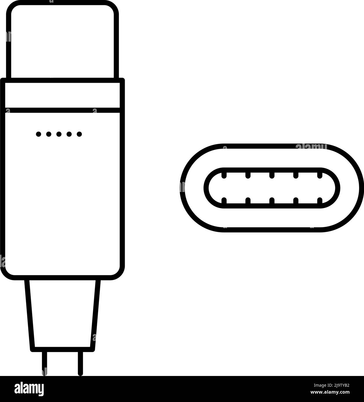 usb type c line icon vector illustration Stock Vector Image & Art - Alamy