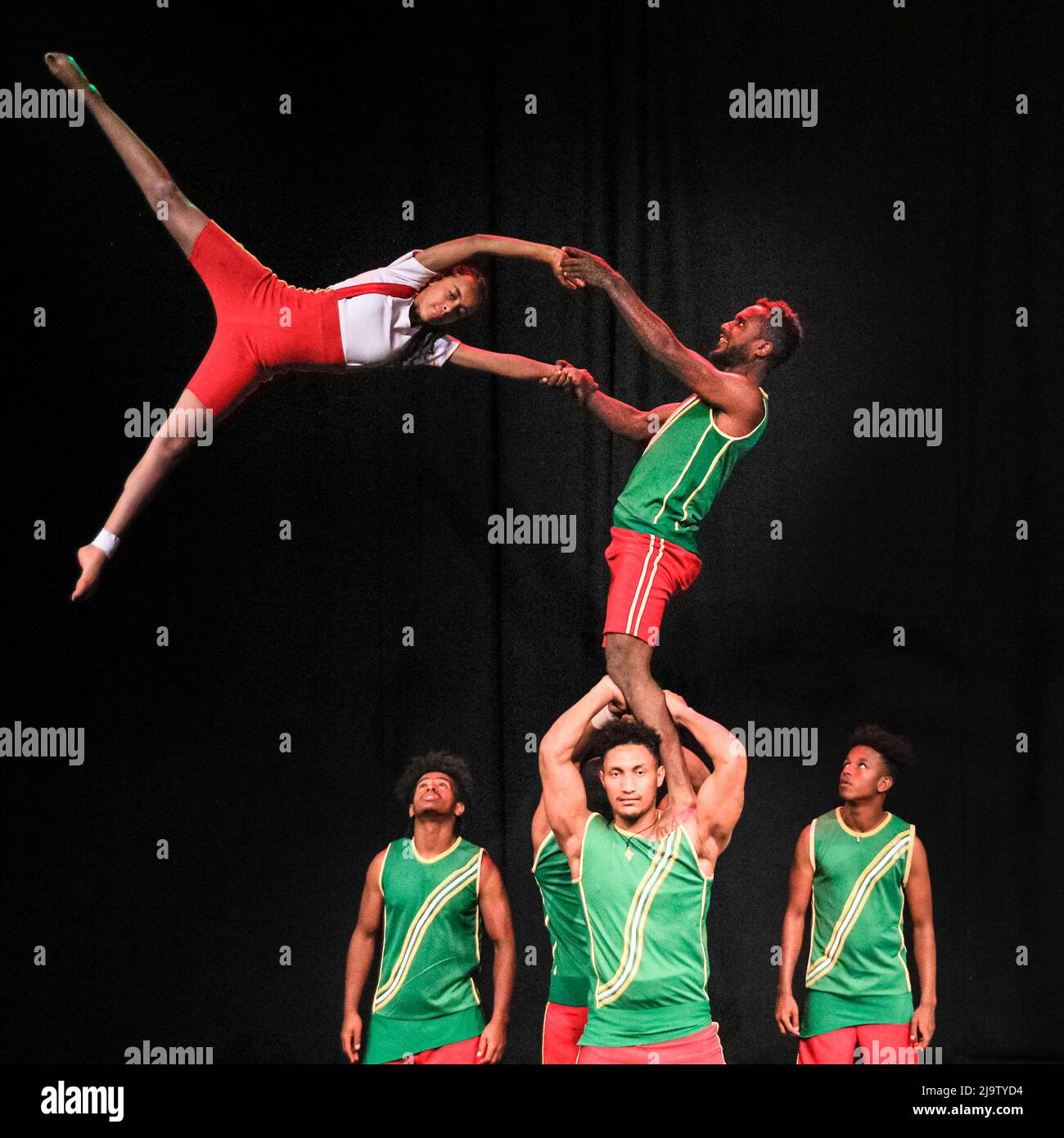 London, UK. 25th May, 2022. The 15-strong Circus Abyssinia troupe ...