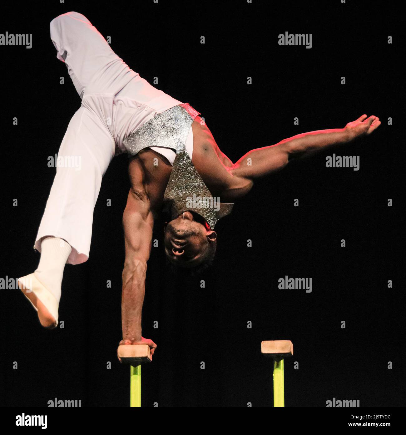 London, UK. 25th May, 2022. Hand vaulting acrobatics are part of the ...