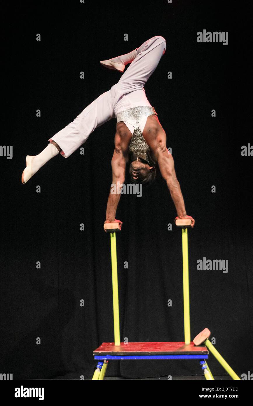 London, UK. 25th May, 2022. Hand vaulting acrobatics are part of the ...