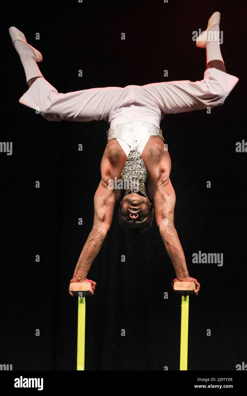 London, UK. 25th May, 2022. Hand vaulting acrobatics are part of the ...
