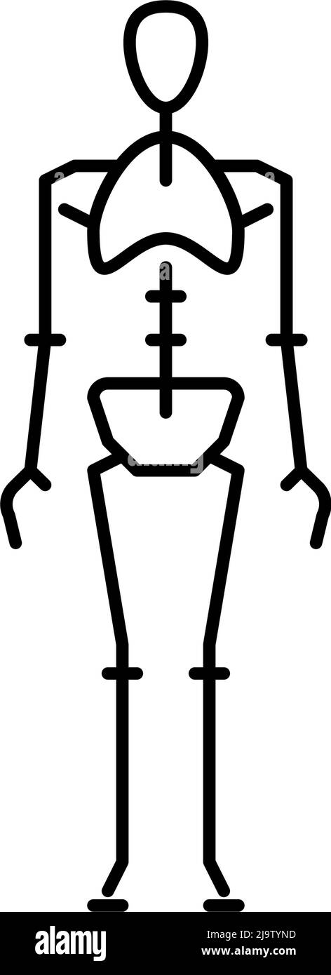 skeleton bones human line icon vector illustration Stock Vector Image ...