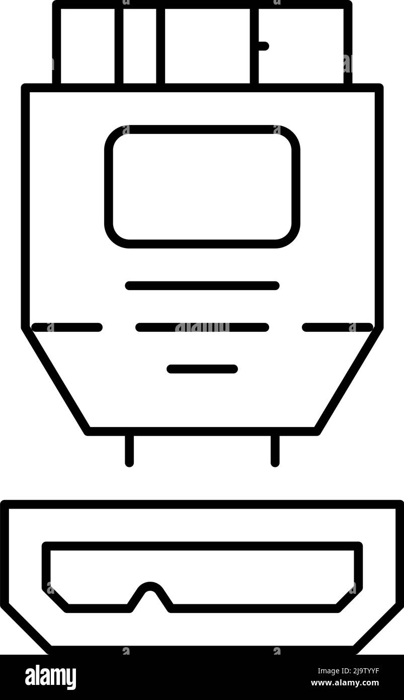 usb micro b line icon vector illustration Stock Vector Image & Art - Alamy