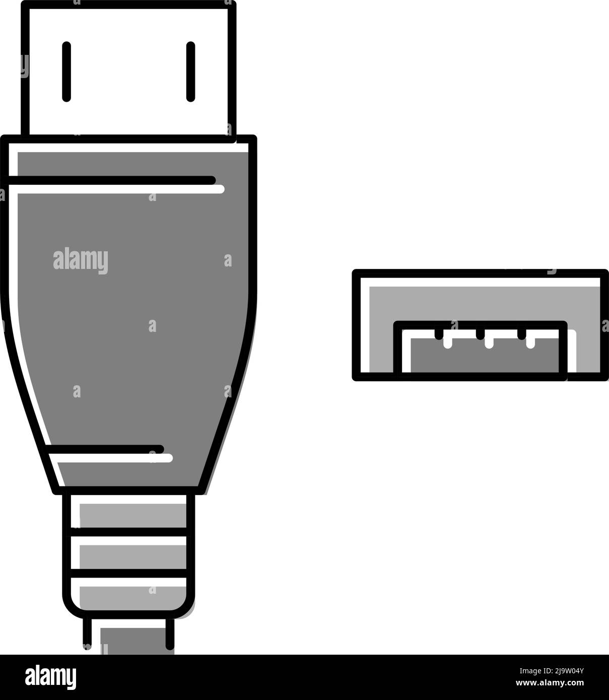 usb micro a color icon vector illustration Stock Vector Image & Art - Alamy