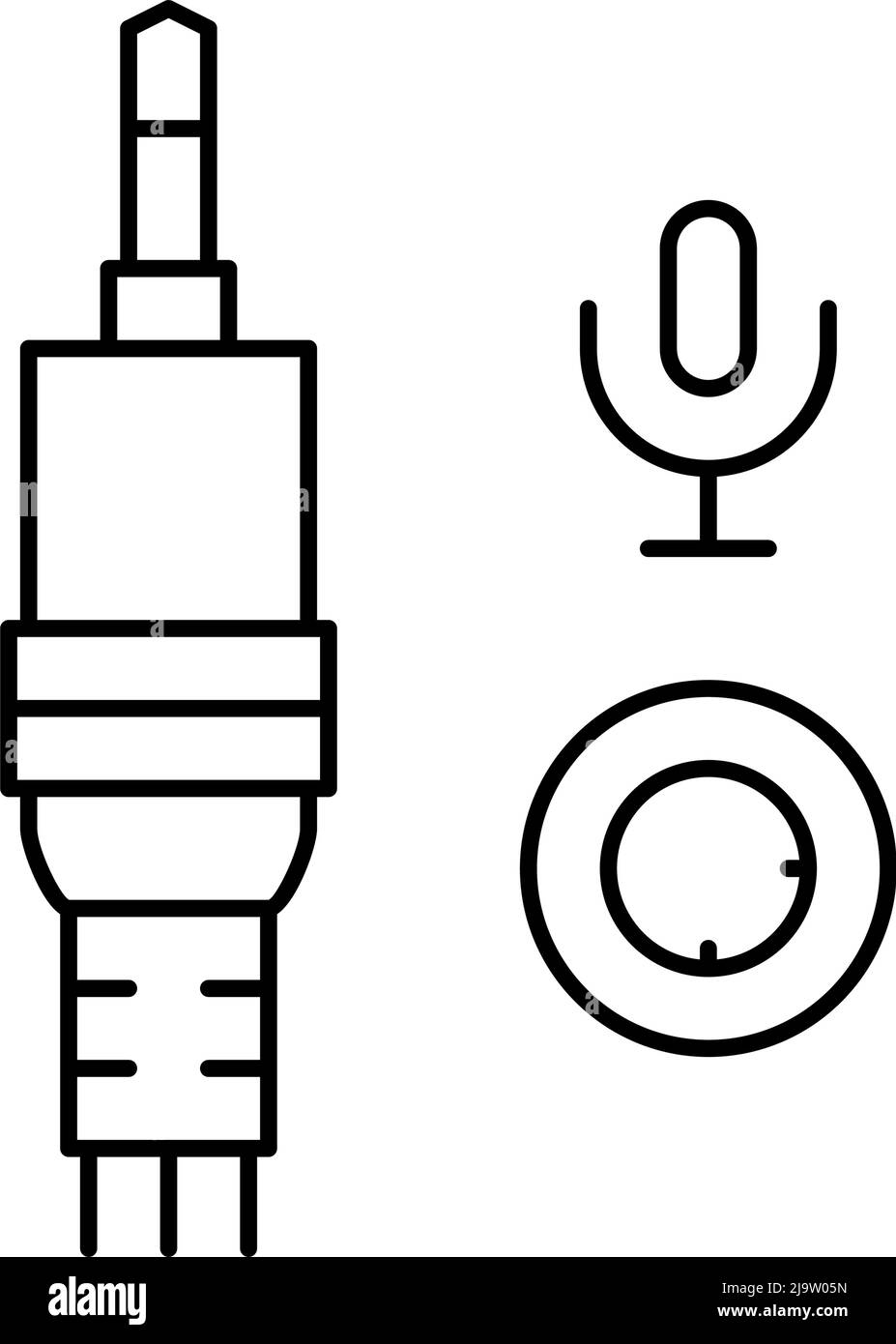 microphone port line icon vector illustration Stock Vector Image & Art ...