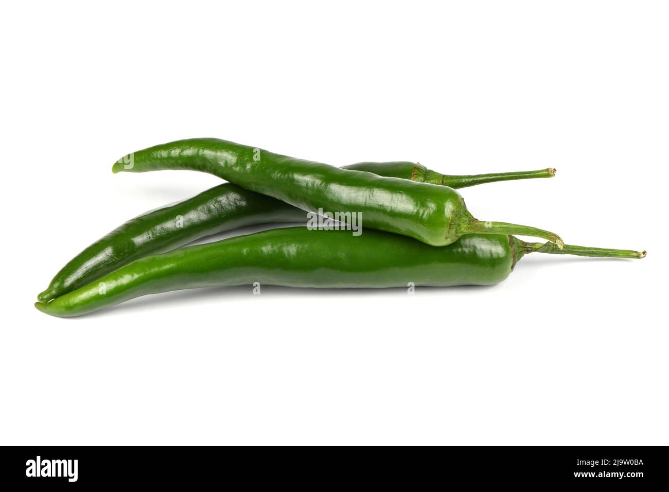 Green chili pepper isolated on white. High resolution photo. Full depth ...
