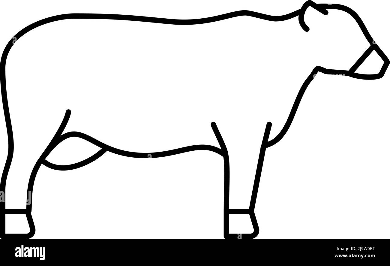 Cattle Beef Line Icon Vector Illustration Stock Vector Image And Art Alamy