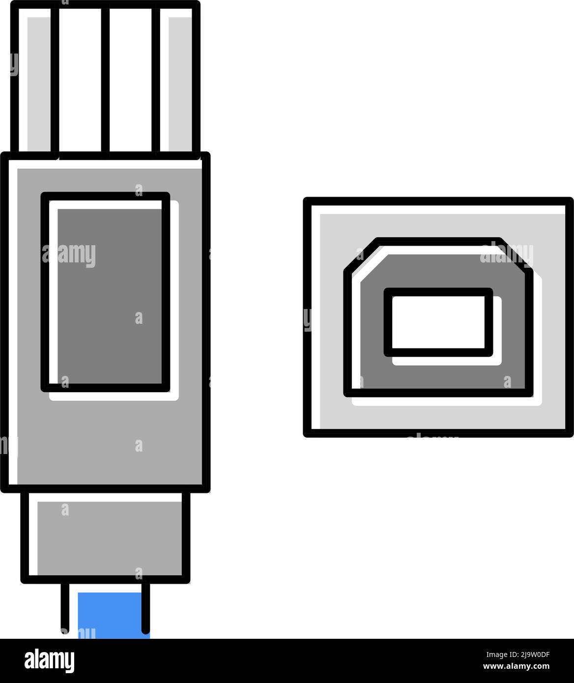 usb type b color icon vector illustration Stock Vector Image & Art - Alamy