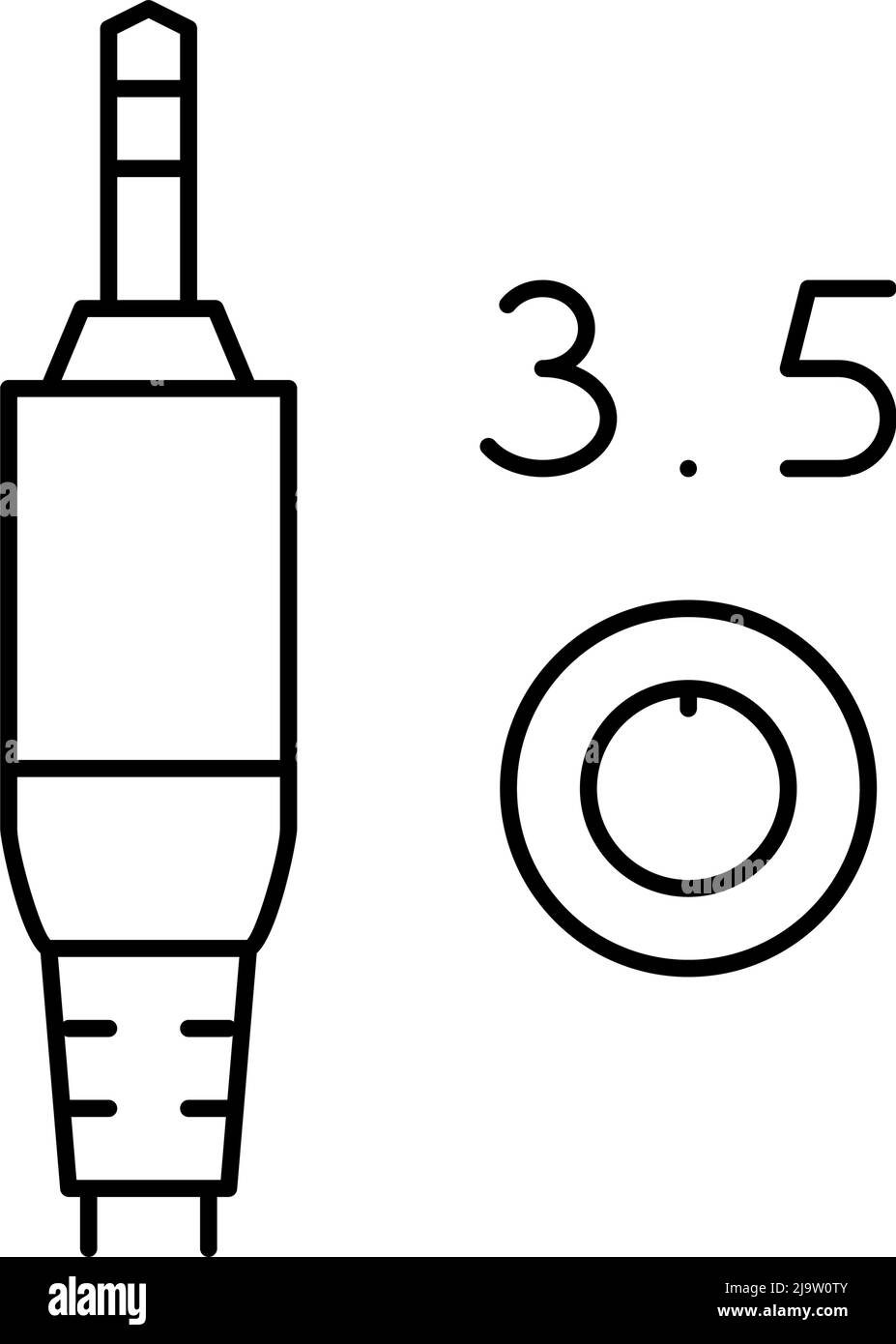 mini jack 3.5 line icon vector illustration Stock Vector Image & Art ...