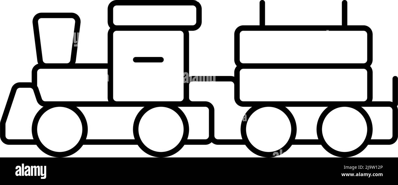 train wooden toy line icon vector illustration Stock Vector Image & Art ...