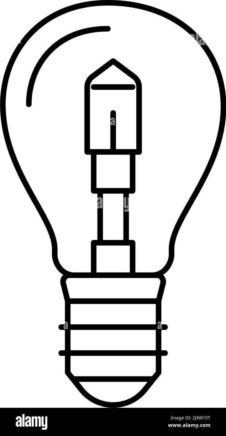 halogen light bulb line icon vector illustration Stock Vector Image ...