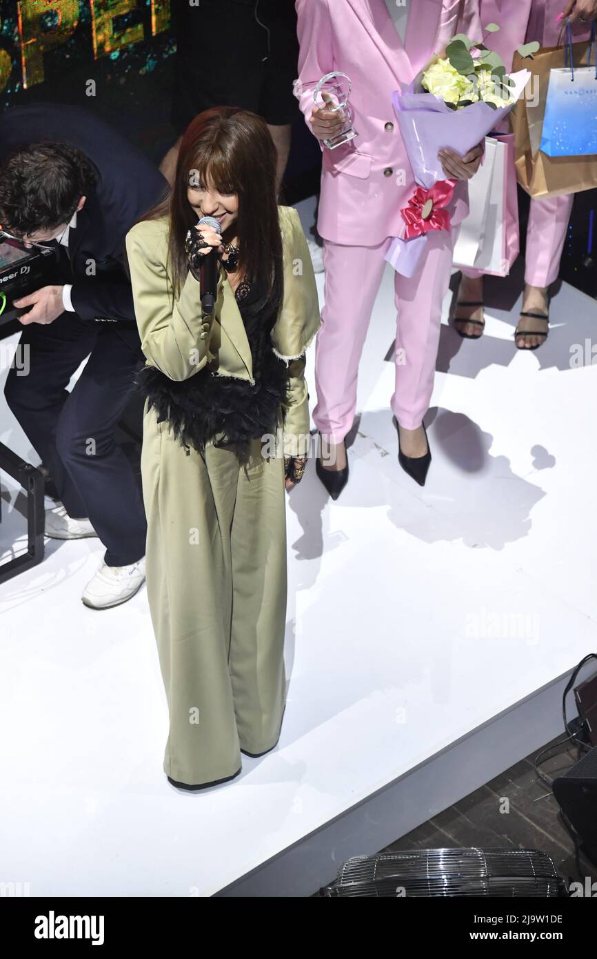 Moscow. The singer Mari Kraymbreri (Marina Zhadan) on the Break of Year 2022 award ceremony at ...