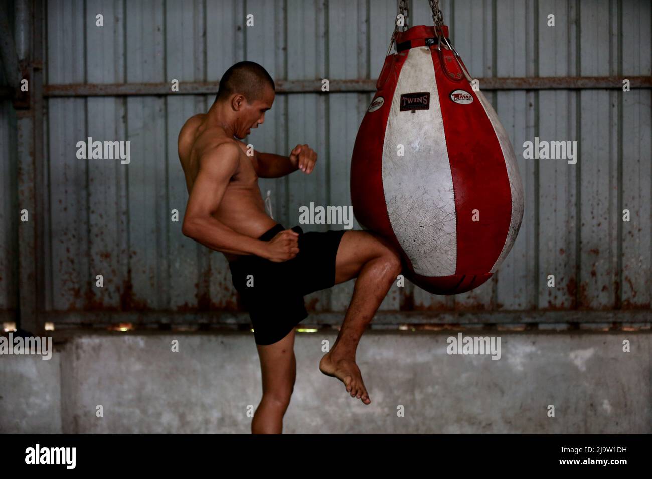 Yangon, Myanmar. 24th May, 2022. An amateur for Lethwei, also known as ...