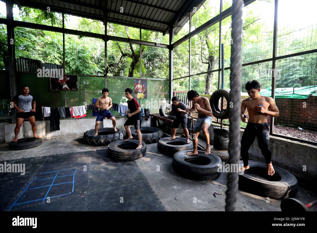 Yangon, Myanmar. 24th May, 2022. Amateurs for Lethwei, also known as ...