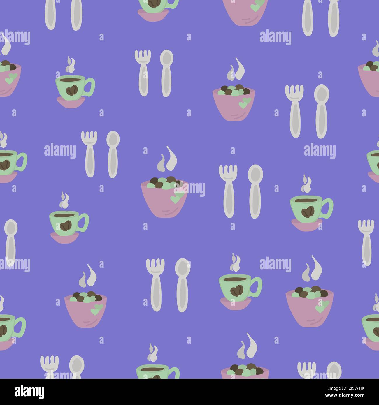 Colorful cutlery pattern Stock Vector Images - Alamy
