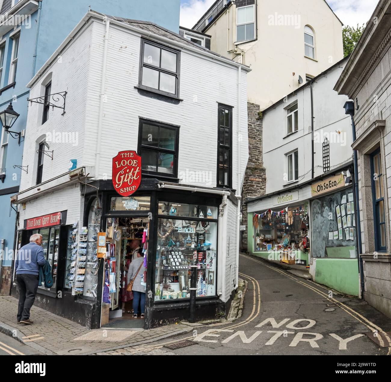 A traditional seaside gift shop on the corner of Fore Street and Shutta ...