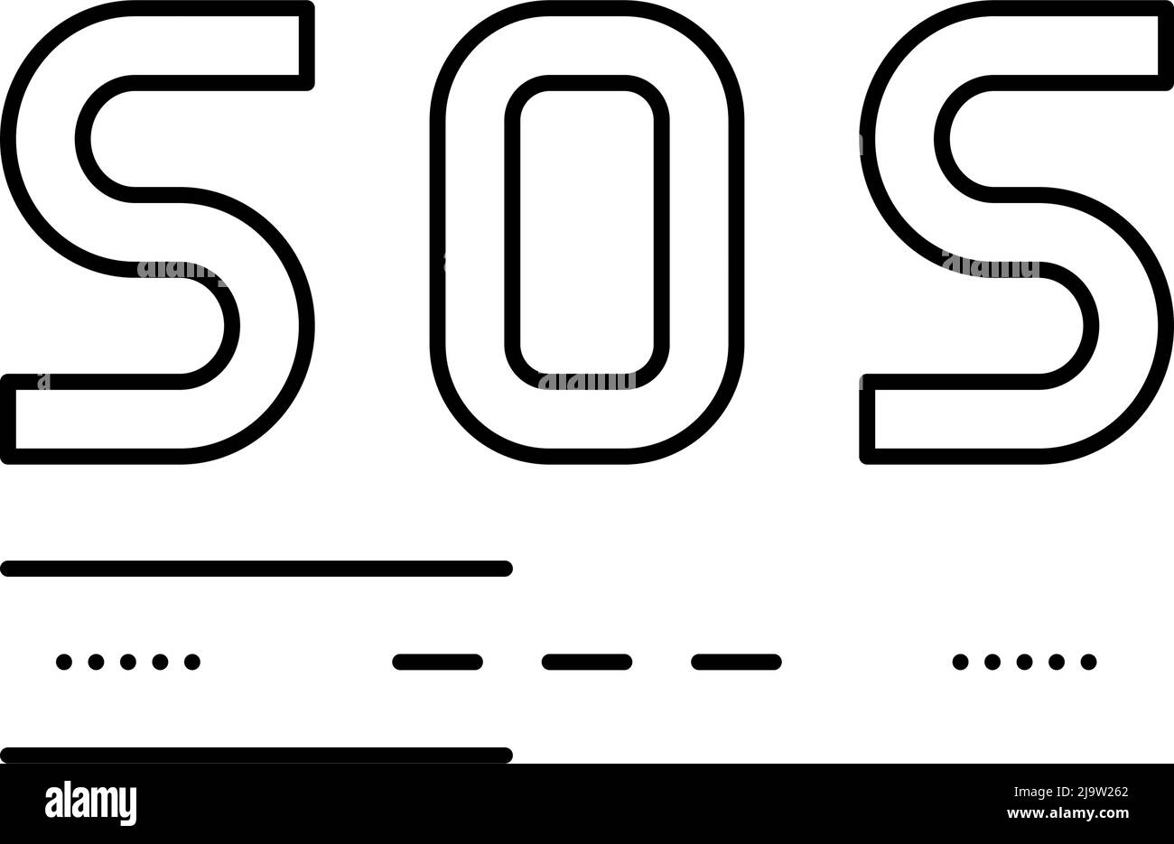 sos signal line icon vector illustration Stock Vector Image & Art - Alamy