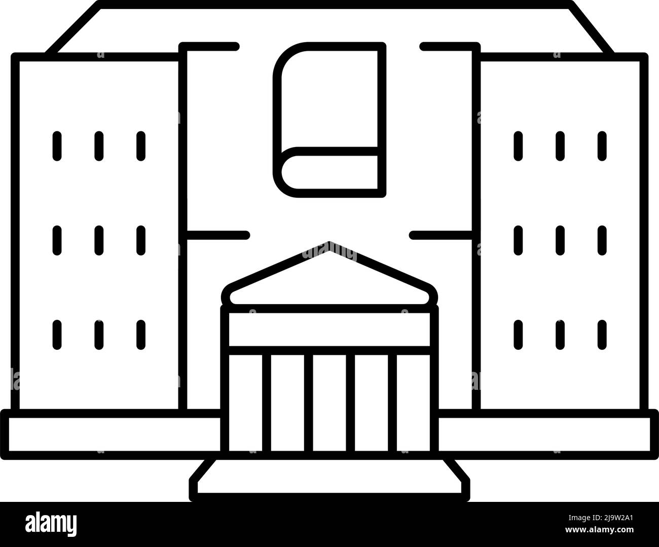 library building line icon vector illustration Stock Vector Image & Art ...