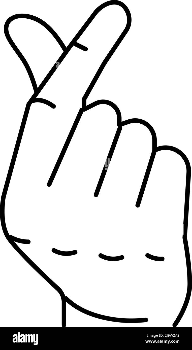 love hand gesture line icon vector illustration Stock Vector Image ...