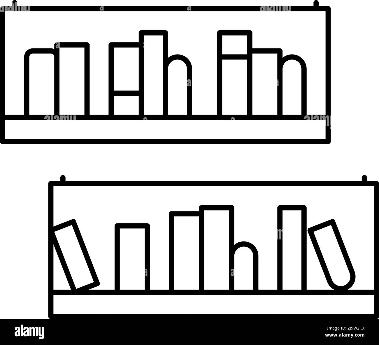 bookshelf furniture line icon vector illustration Stock Vector Image ...